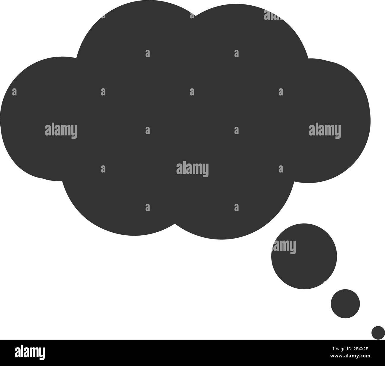 Thought bubble. Black Icon Flat on white background Stock Vector Image ...