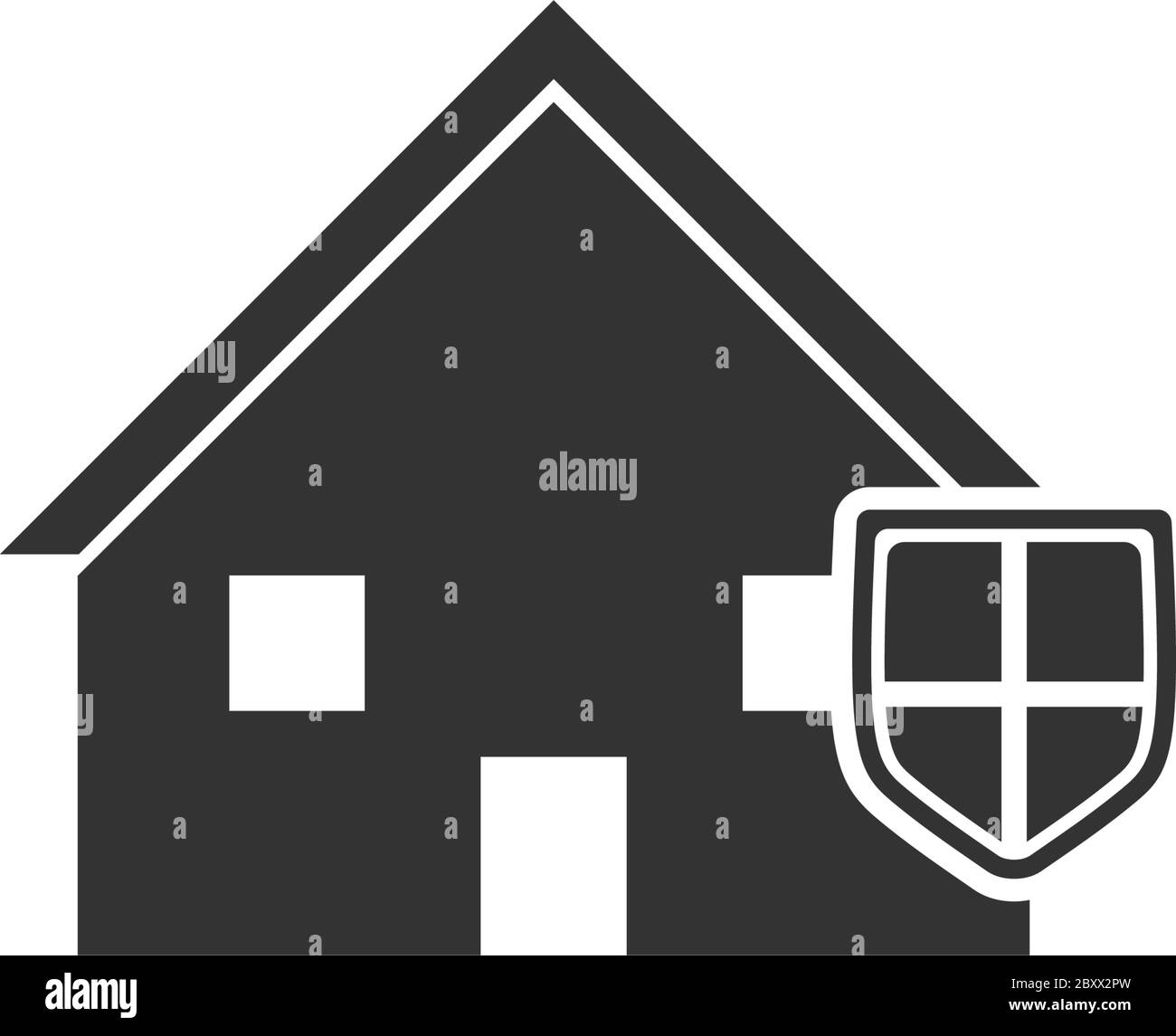 House insurance. Black Icon Flat on white background Stock Vector Image ...