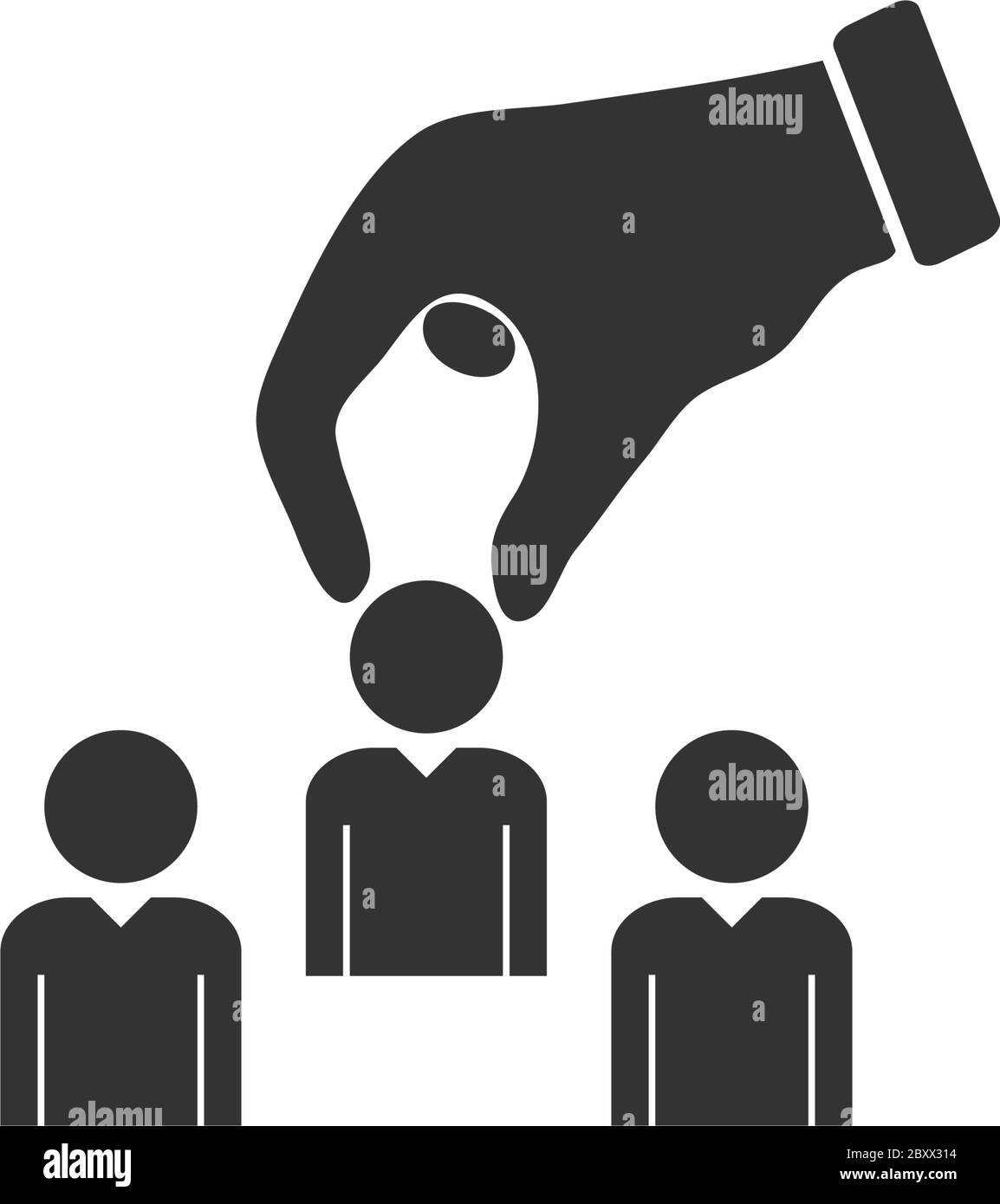 Recruitment. Black Icon Flat on white background Stock Vector Image ...