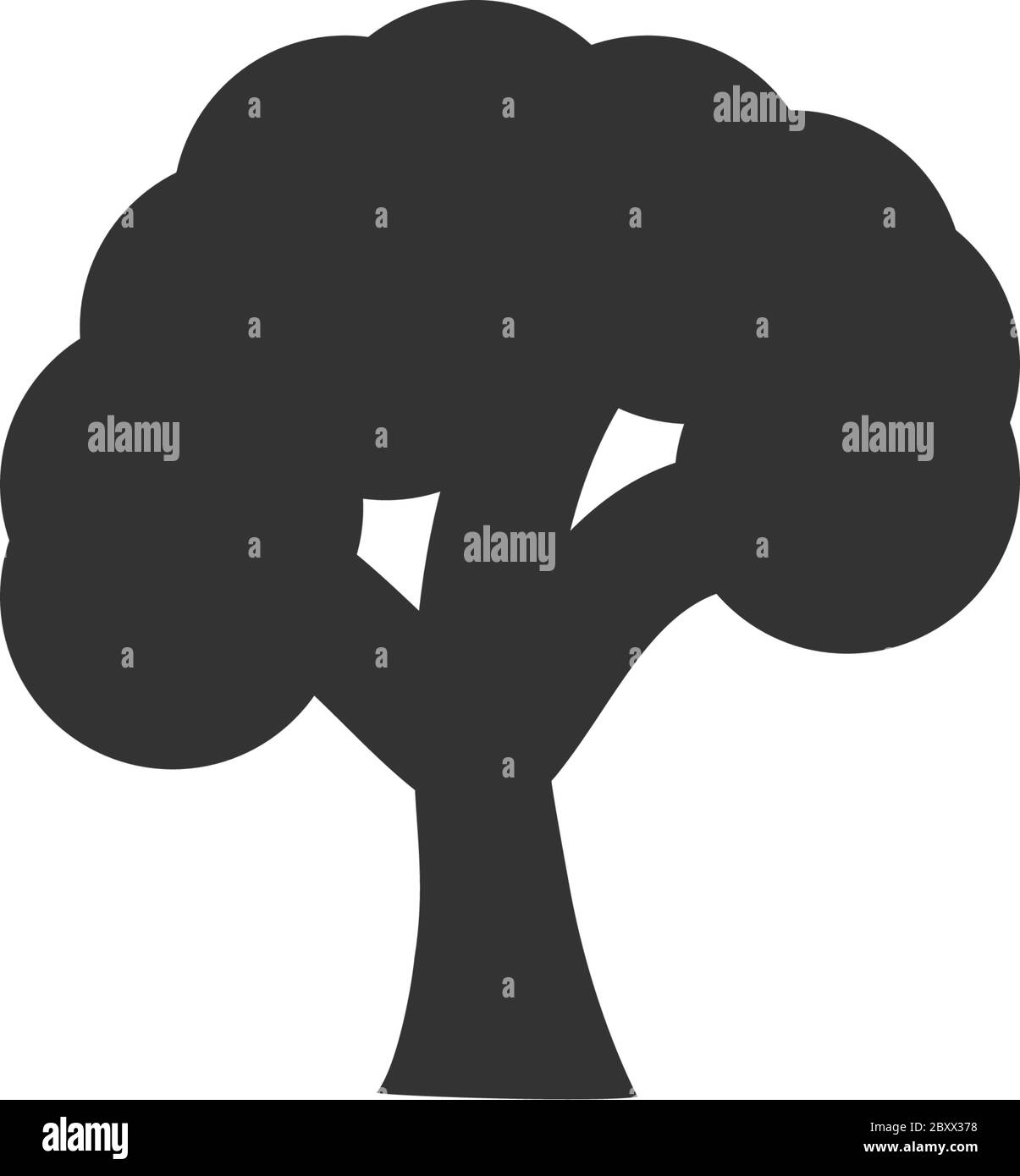Tree. Black Icon Flat on white background Stock Vector Image & Art - Alamy