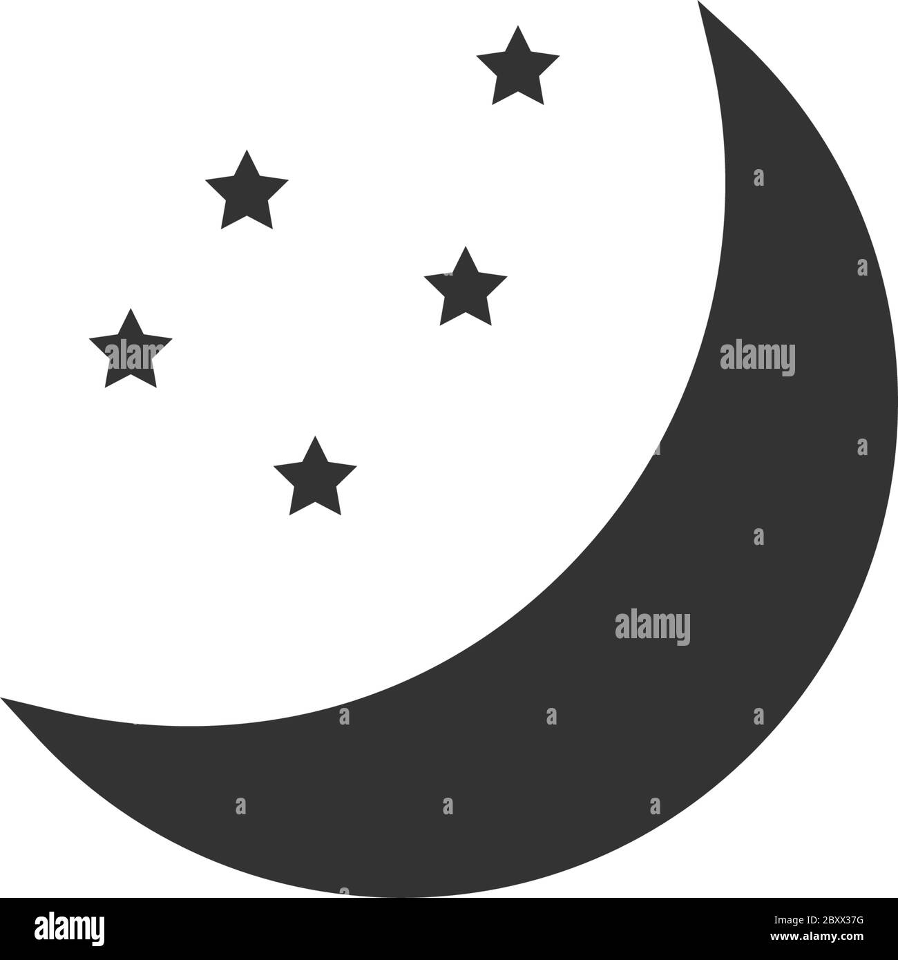 Half moon black and white clipart hi-res stock photography and images ...