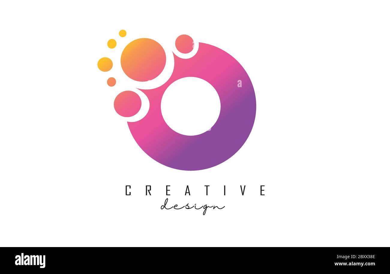 O Letter Logo with blue dots design. Letter O logotype with bubbles ...