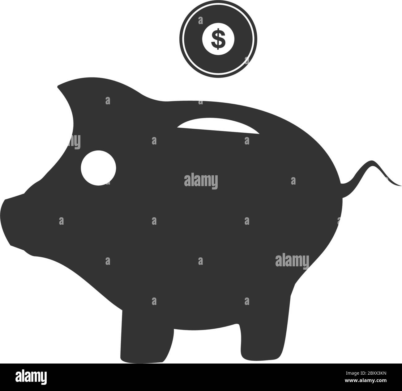 Money box black and white Stock Vector Images - Alamy