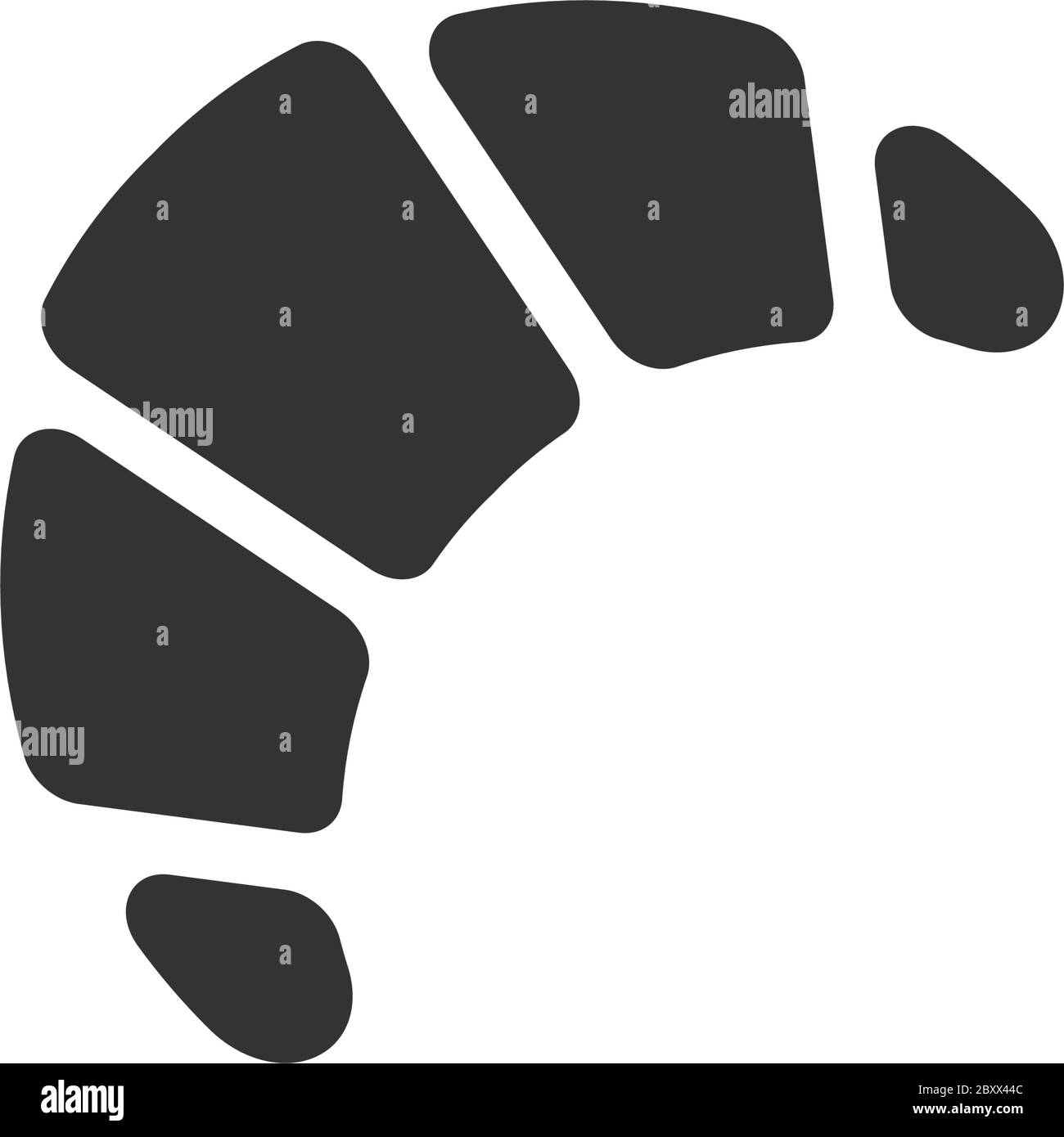 Croissant. Black Icon Flat on white background Stock Vector Image & Art ...