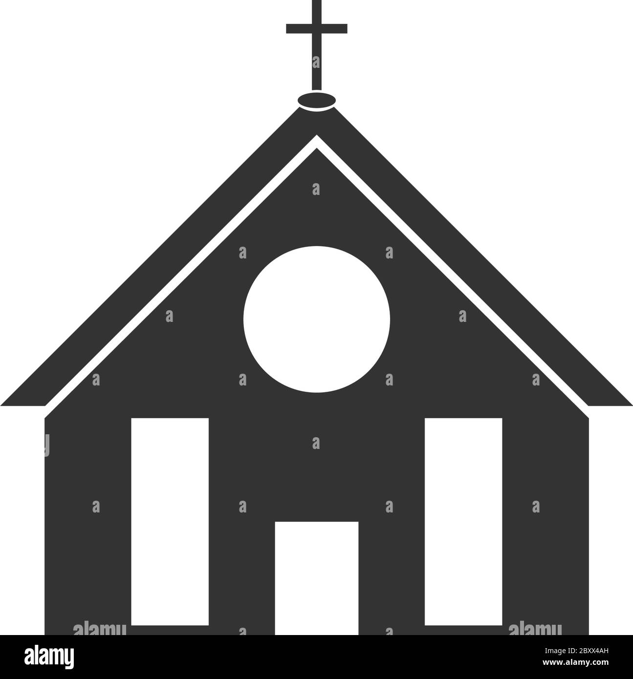 Church. Black Icon Flat on white background Stock Vector Image & Art ...