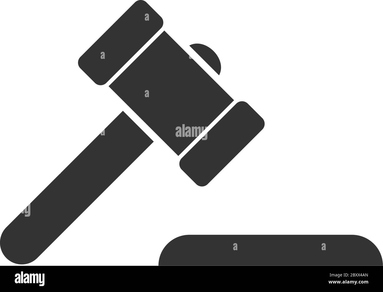 Hammer judge. Black Icon Flat on white background Stock Vector Image ...
