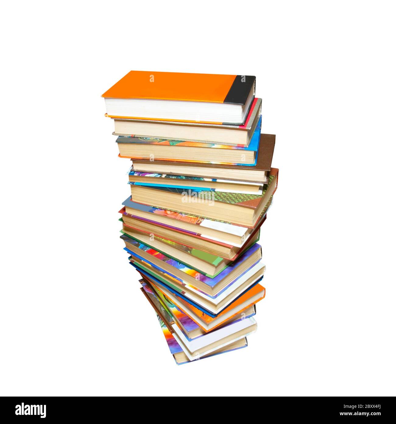 Stack of books isolated on white Stock Photo - Alamy