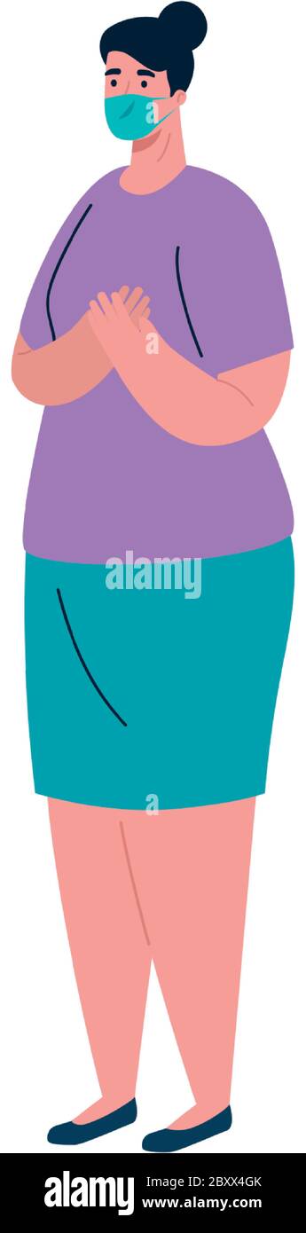 Woman avatar with medical mask vector design Stock Vector Image & Art ...