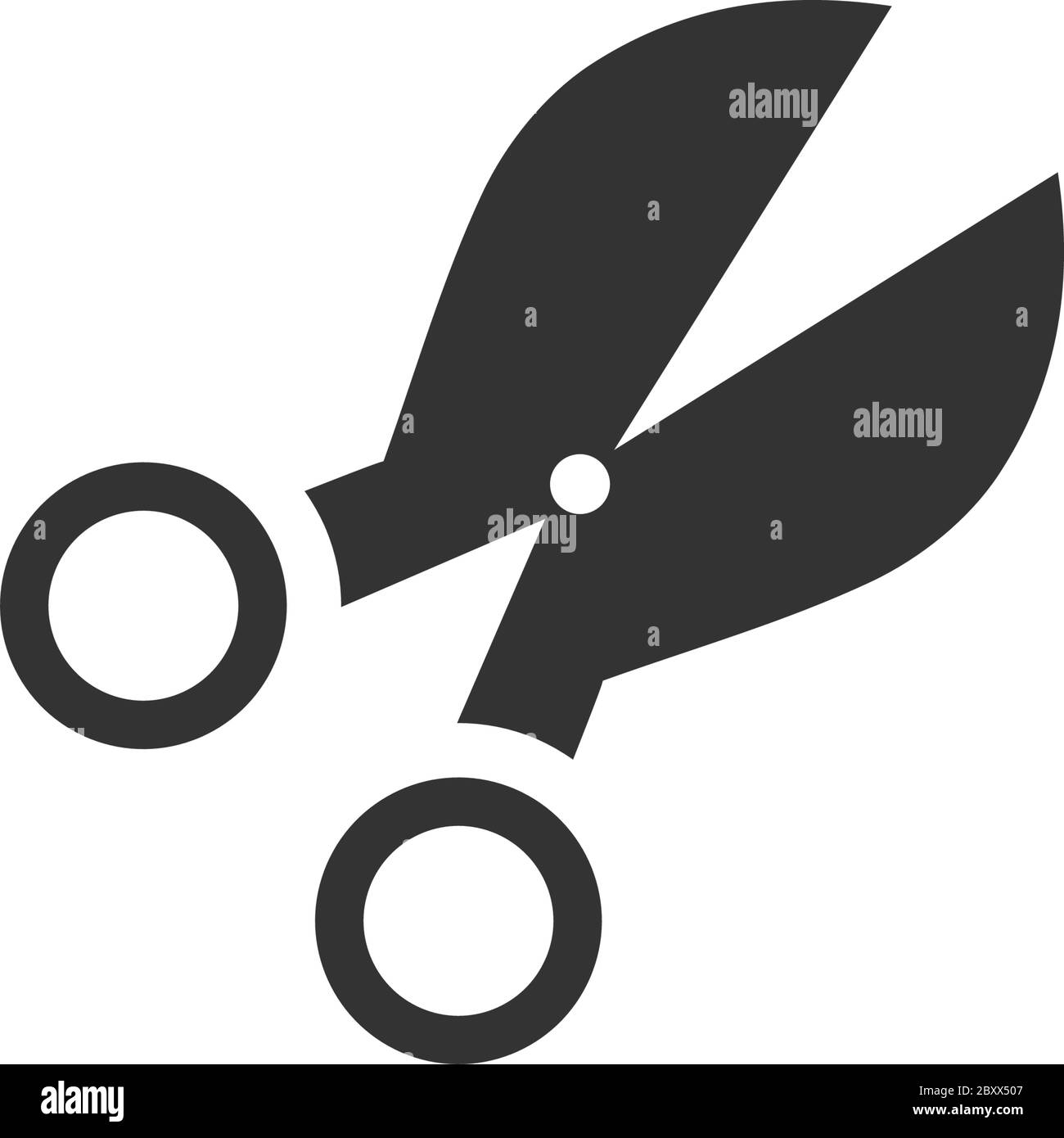 Scissors. Black Icon Flat on white background Stock Vector Image & Art ...