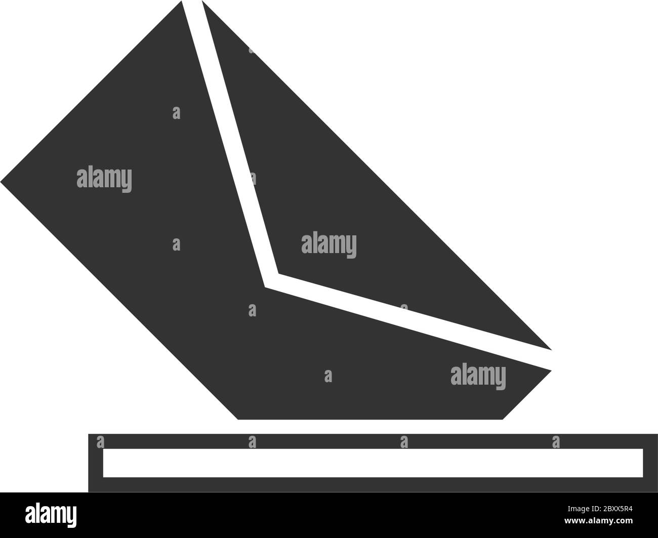 Mail box. Black Icon Flat on white background Stock Vector Image & Art ...