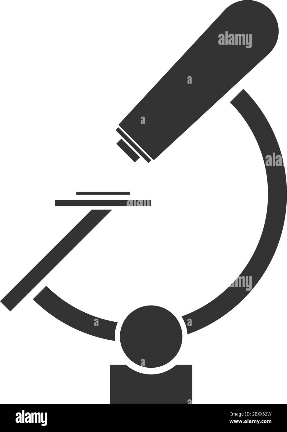 Microscope. Black Icon Flat on white background Stock Vector Image ...