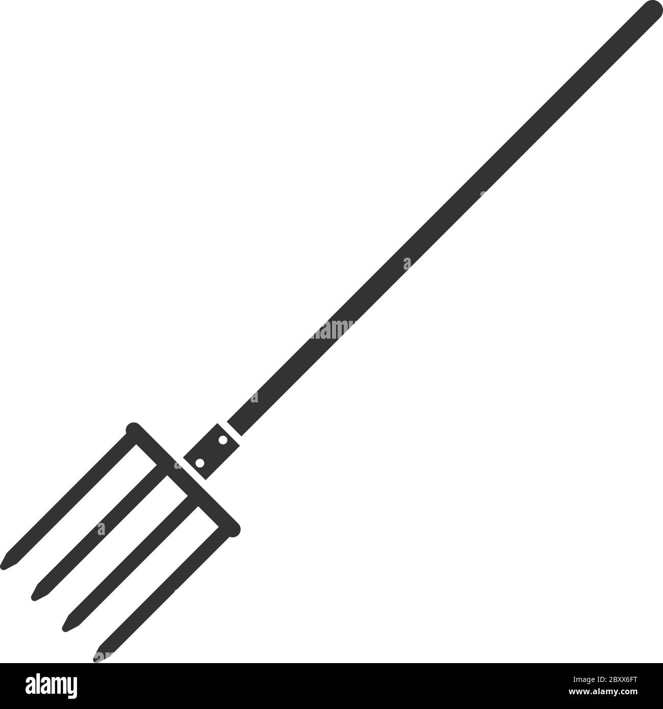 Pitchfork. Black Icon Flat on white background Stock Vector Image & Art ...