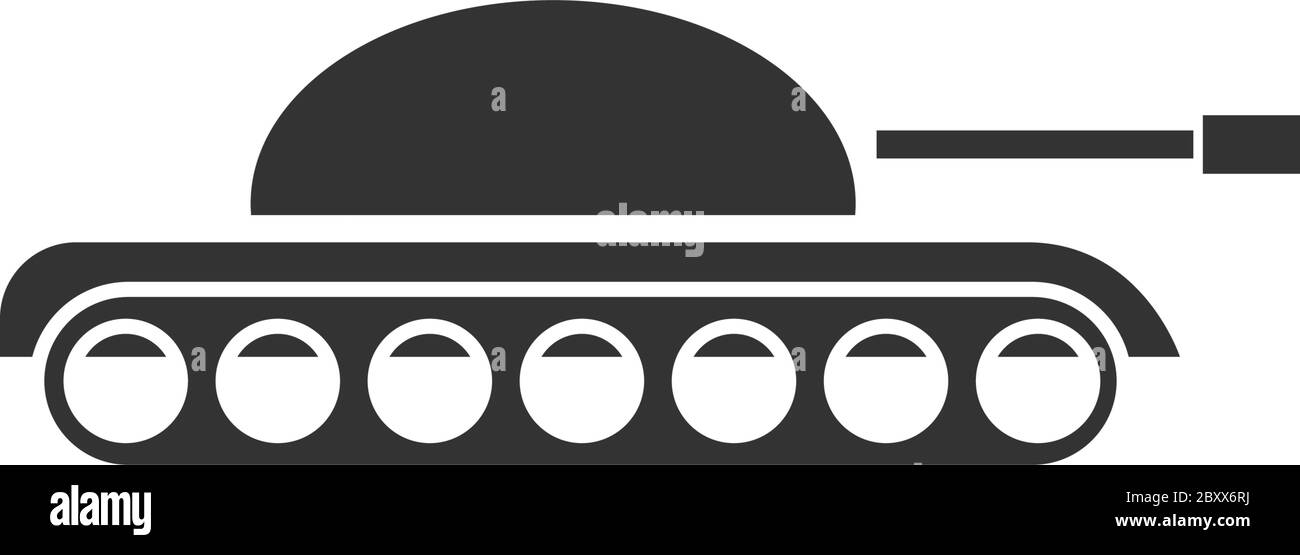 Tank army. Black Icon Flat on white background Stock Vector Image & Art ...
