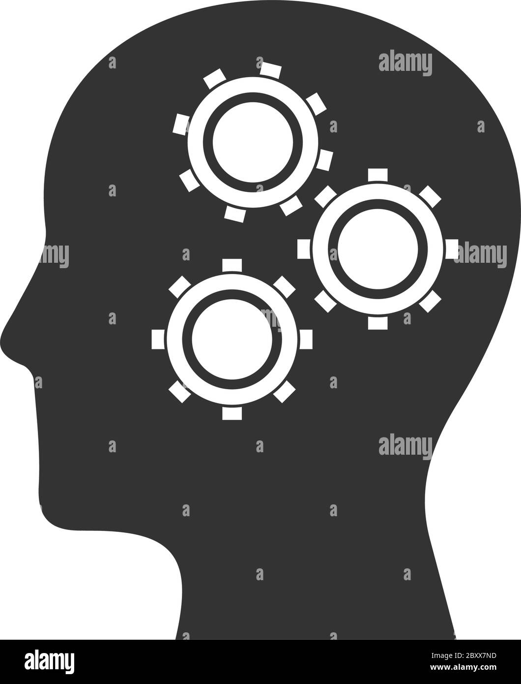 Gear brain on white Stock Vector Images - Alamy