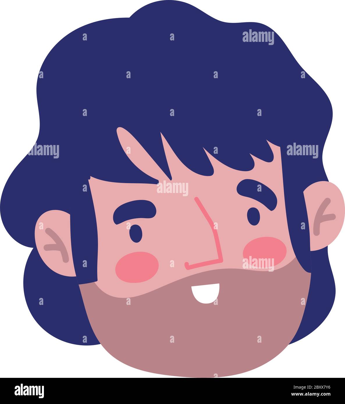 male face beard character portrait man isoated design icon vector ...