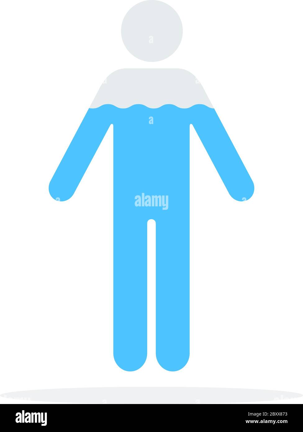 Man consists of water vector flat material design isolated object on ...