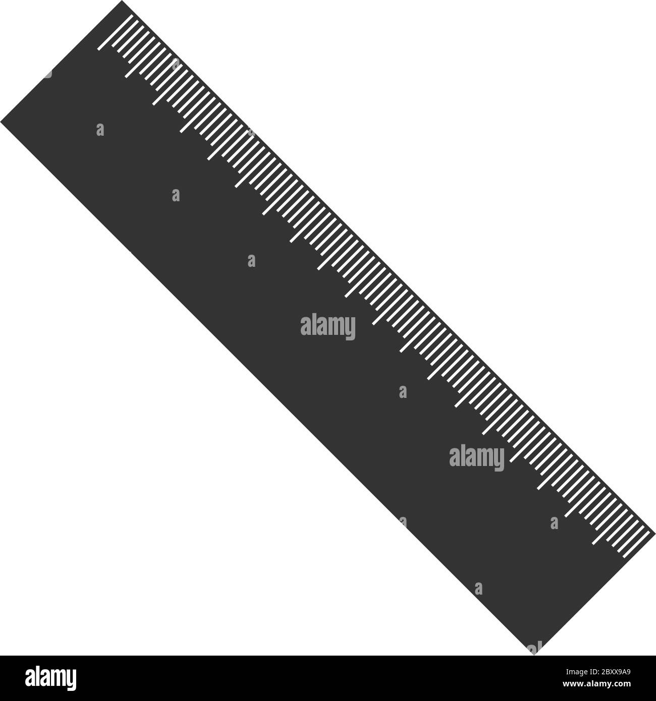 Ruler icon. Black Icon Flat on white background Stock Vector Image ...