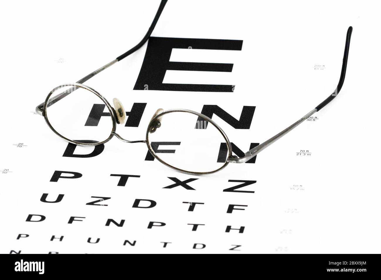 A eye chart with blurry small letters Stock Photo - Alamy