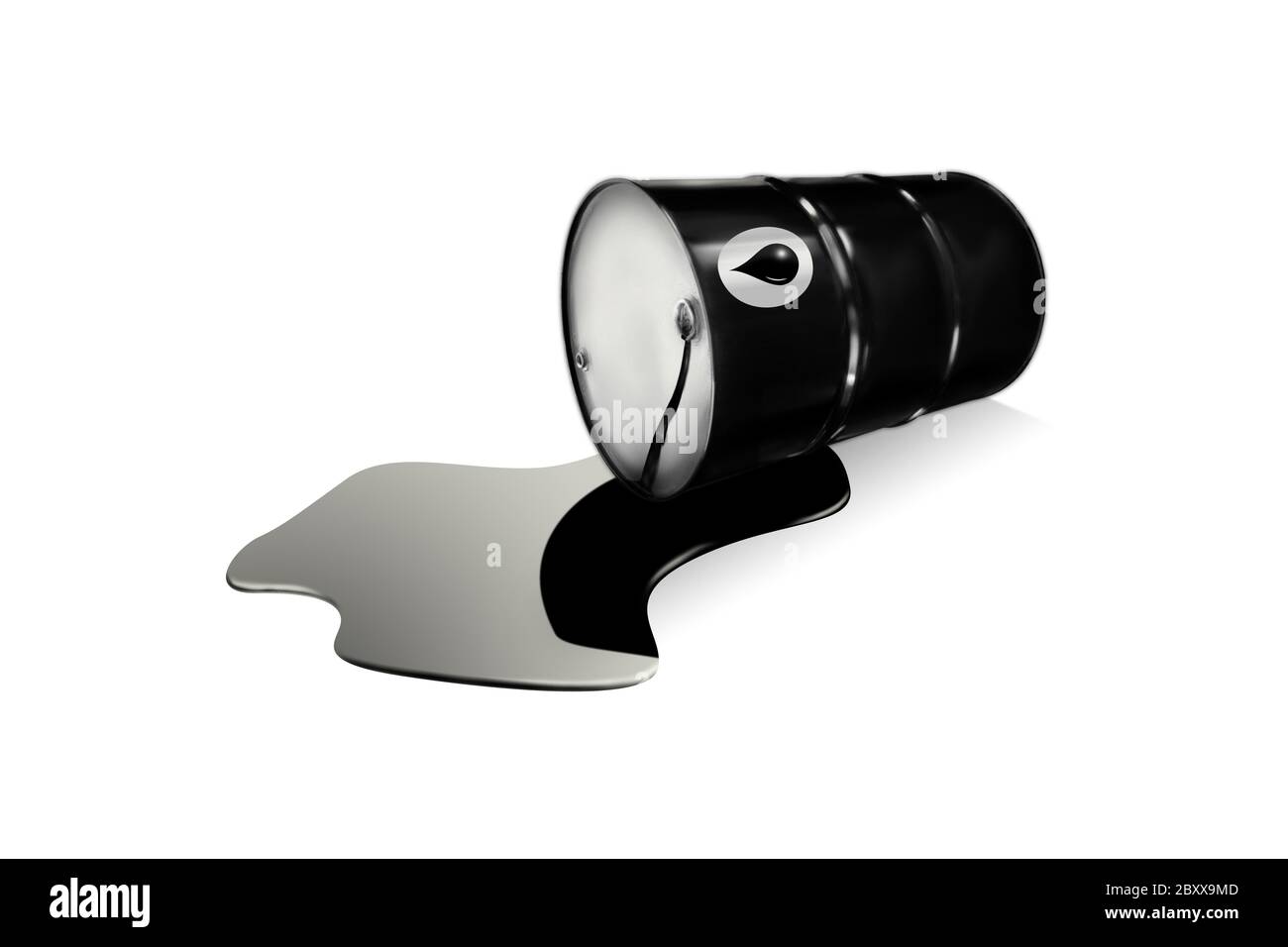 Metal oil barrels. Oil, gas and petroleum industry and manufacturing ...