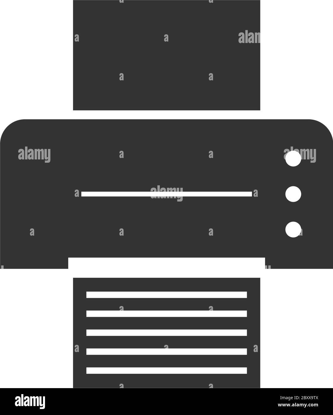 Printer. Black Icon Flat on white background Stock Vector Image & Art ...