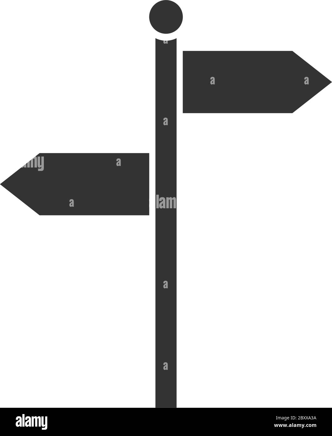 Signpost. Black Icon Flat on white background Stock Vector Image & Art ...