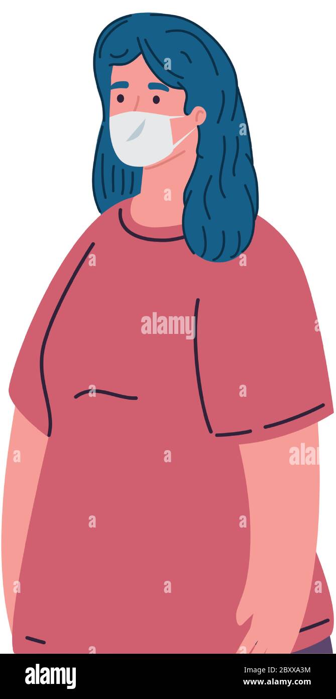 Avatar woman medical mask Stock Vector Images - Alamy