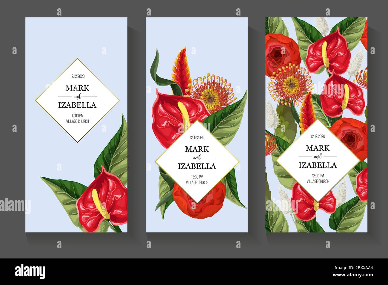 Bright invitation template palm Stock Vector Images - Alamy