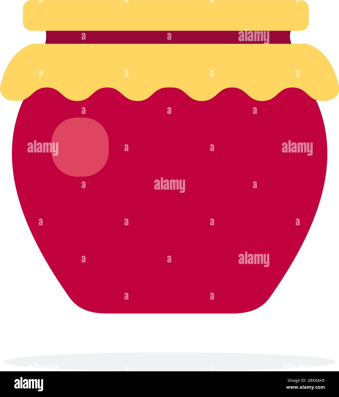 Pot of jam vector flat material design isolated object on white ...