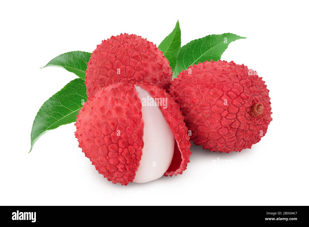 lychee fruit isolated on white background with clipping path and full ...
