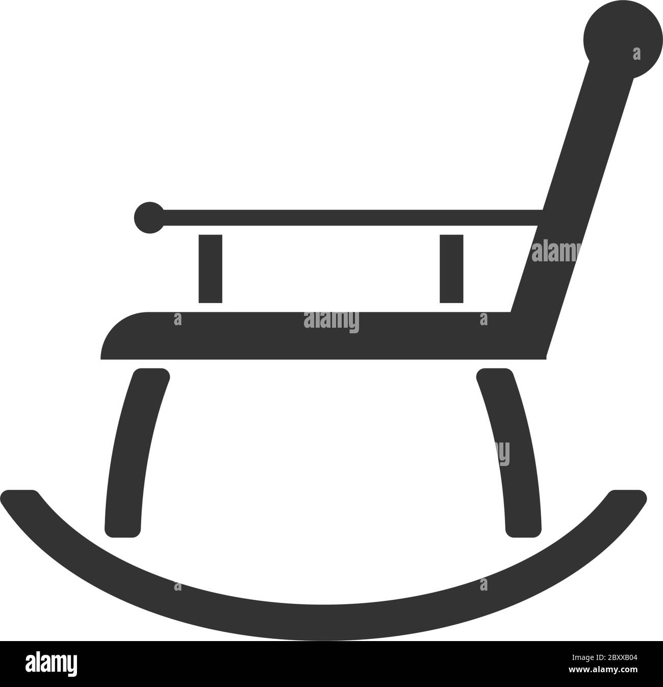 Rocking chair. Black Icon Flat on white background Stock Vector Image ...