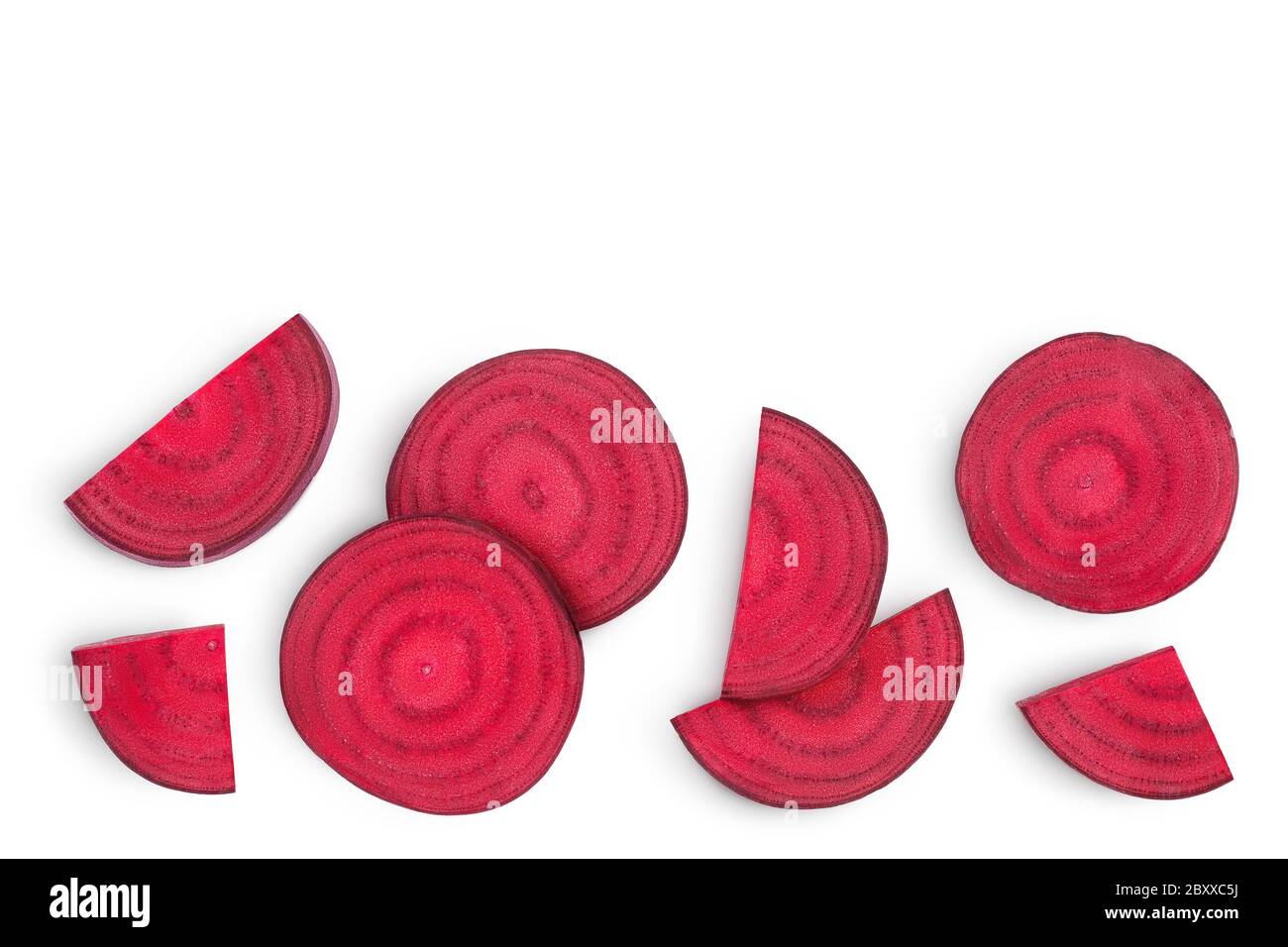 beetroot slices isolated on white background with clipping path and ...