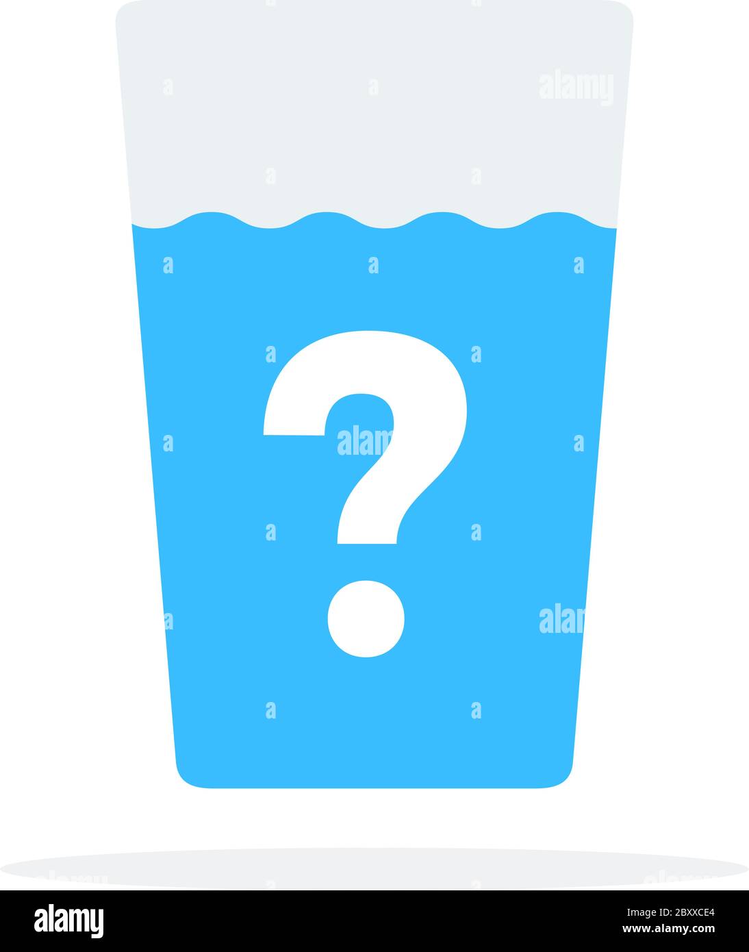Glass of water with a question mark vector flat material design ...