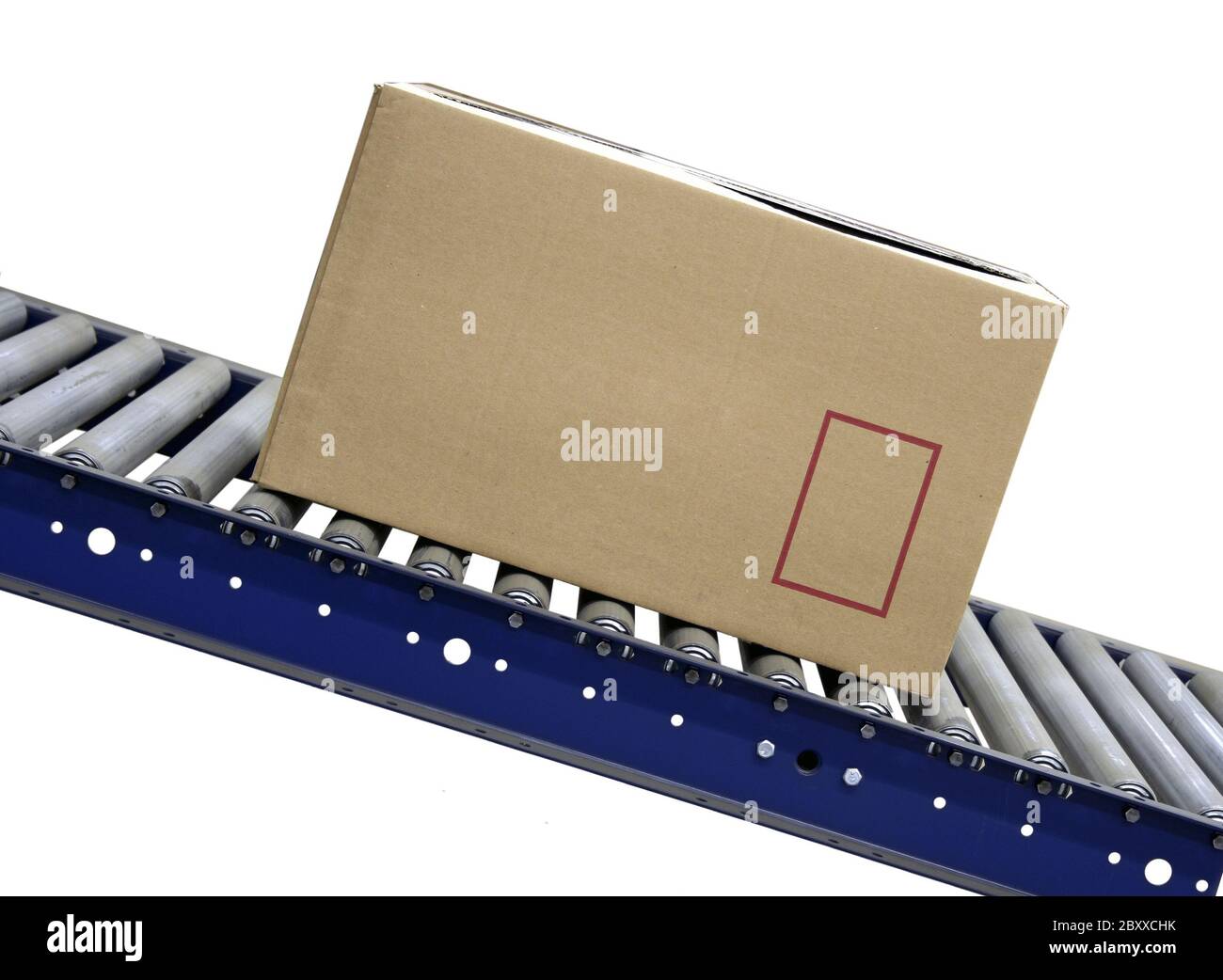 Carton on a conveyor Stock Photo - Alamy