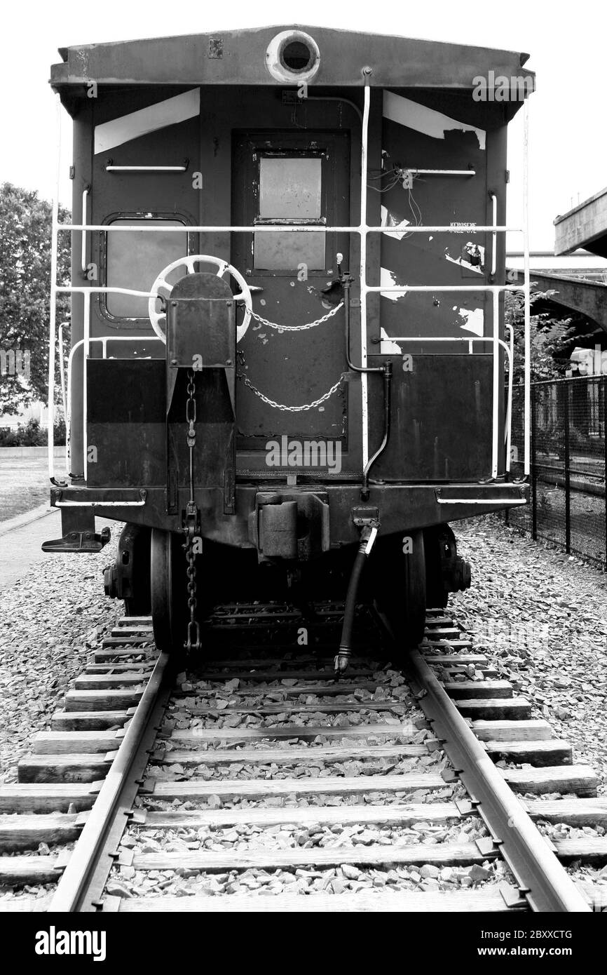 Train caboose Black and White Stock Photos & Images - Alamy