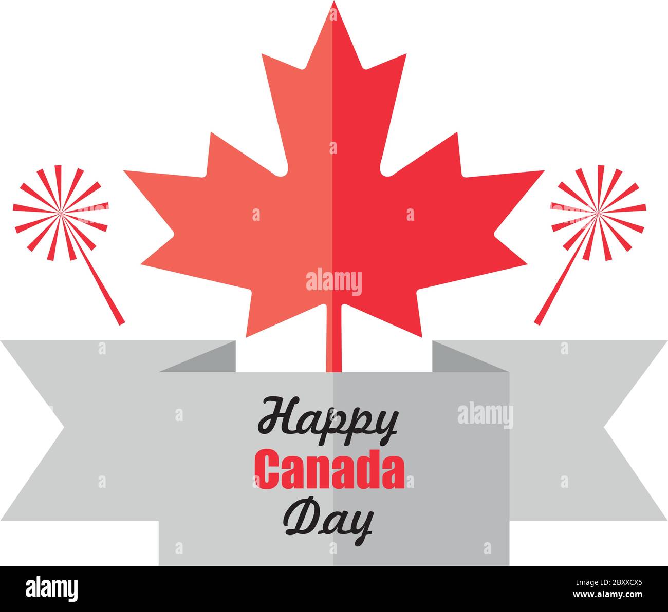 happy Canada day with maple leaf vector illustration design Stock ...