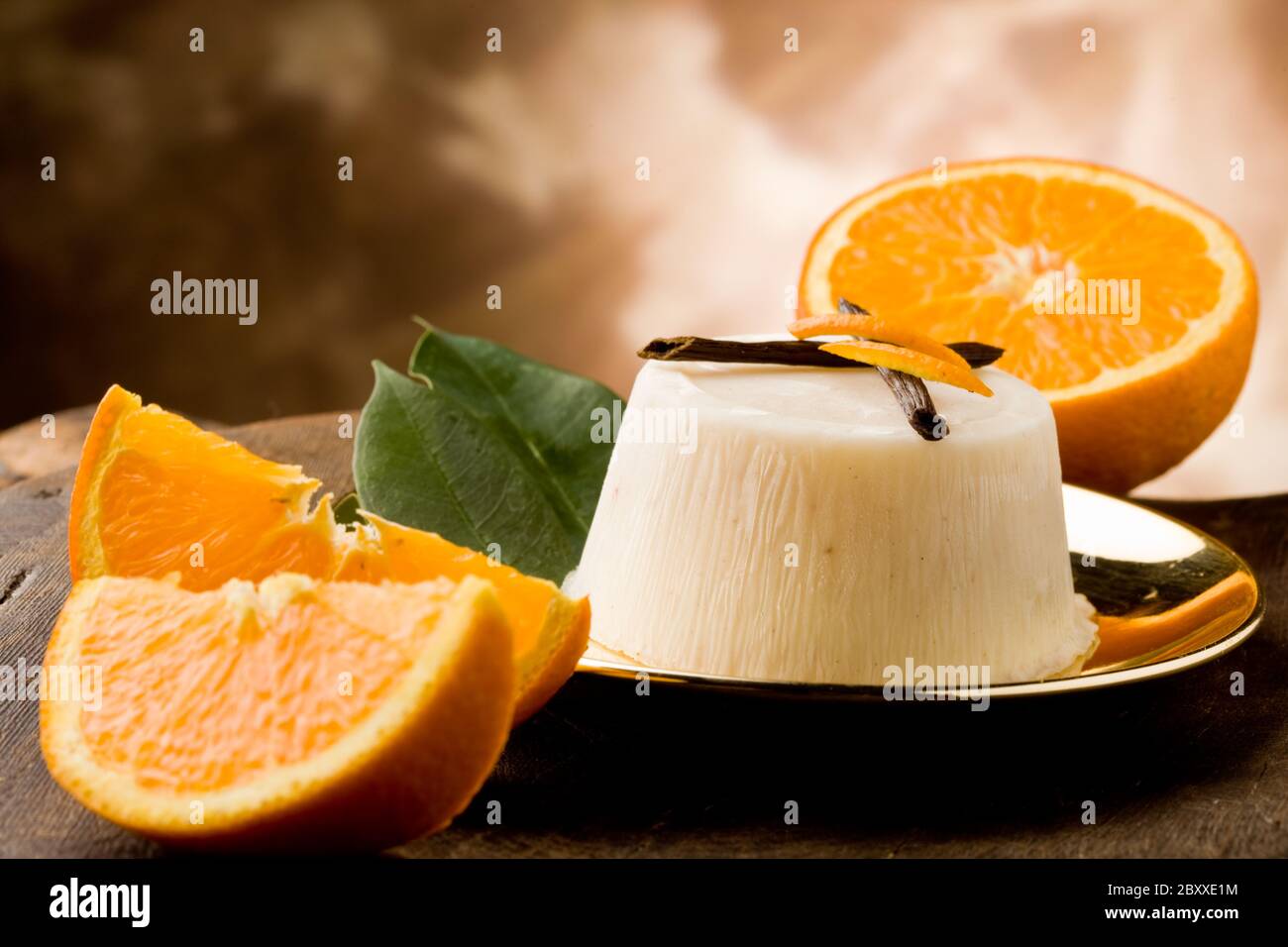 Vanilla Orange Pudding Stock Photo - Alamy