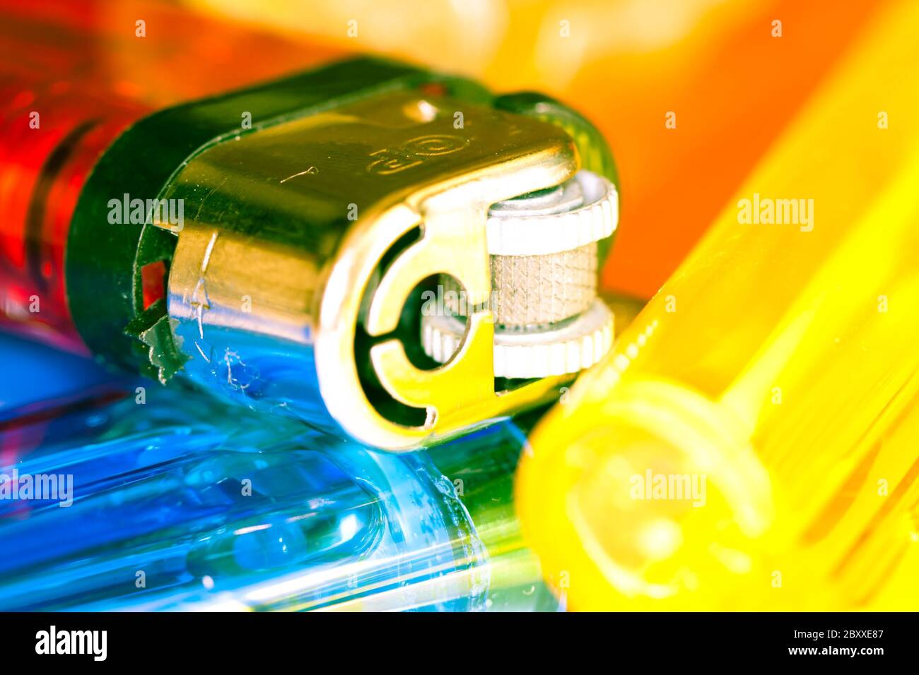 colorful disposable lighters Stock Photo - Alamy