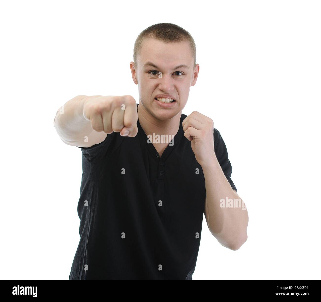 Angry man punched Stock Photo - Alamy