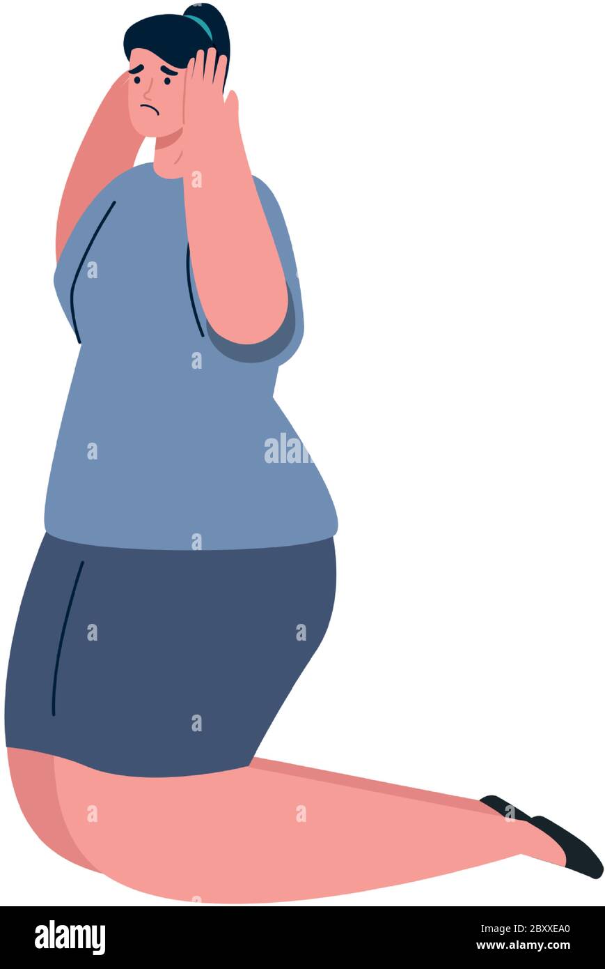 Isolated sad avatar woman vector design Stock Vector Image & Art - Alamy