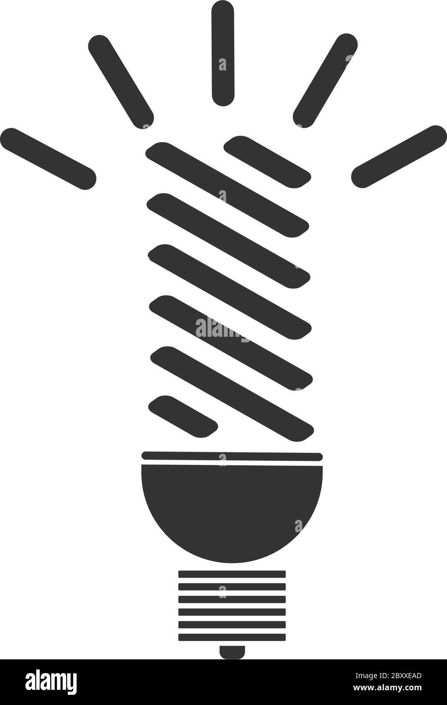 Bulb. Black Icon Flat on white background Stock Vector Image & Art - Alamy