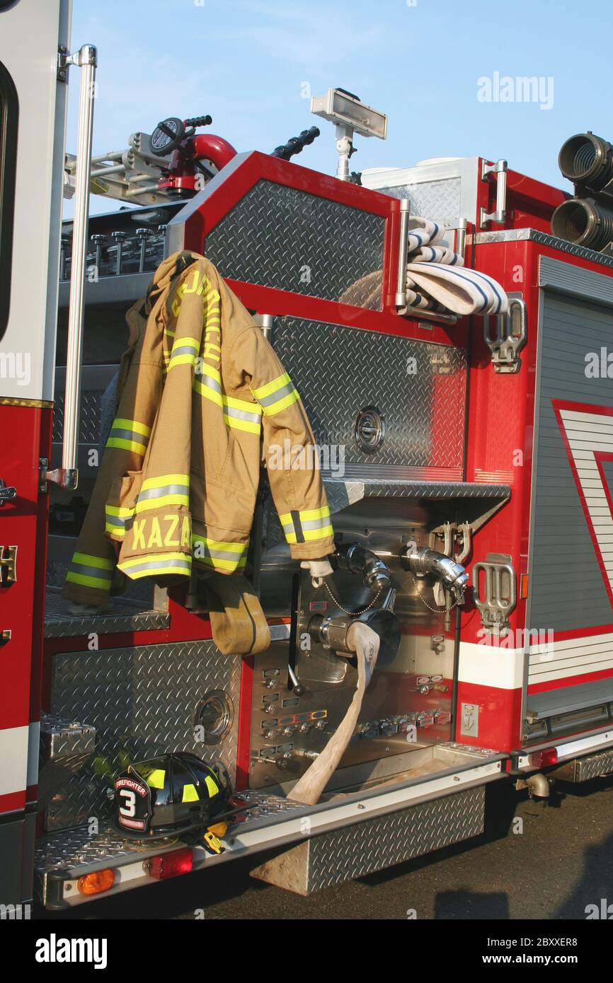 Parked fire truck hi-res stock photography and images - Alamy