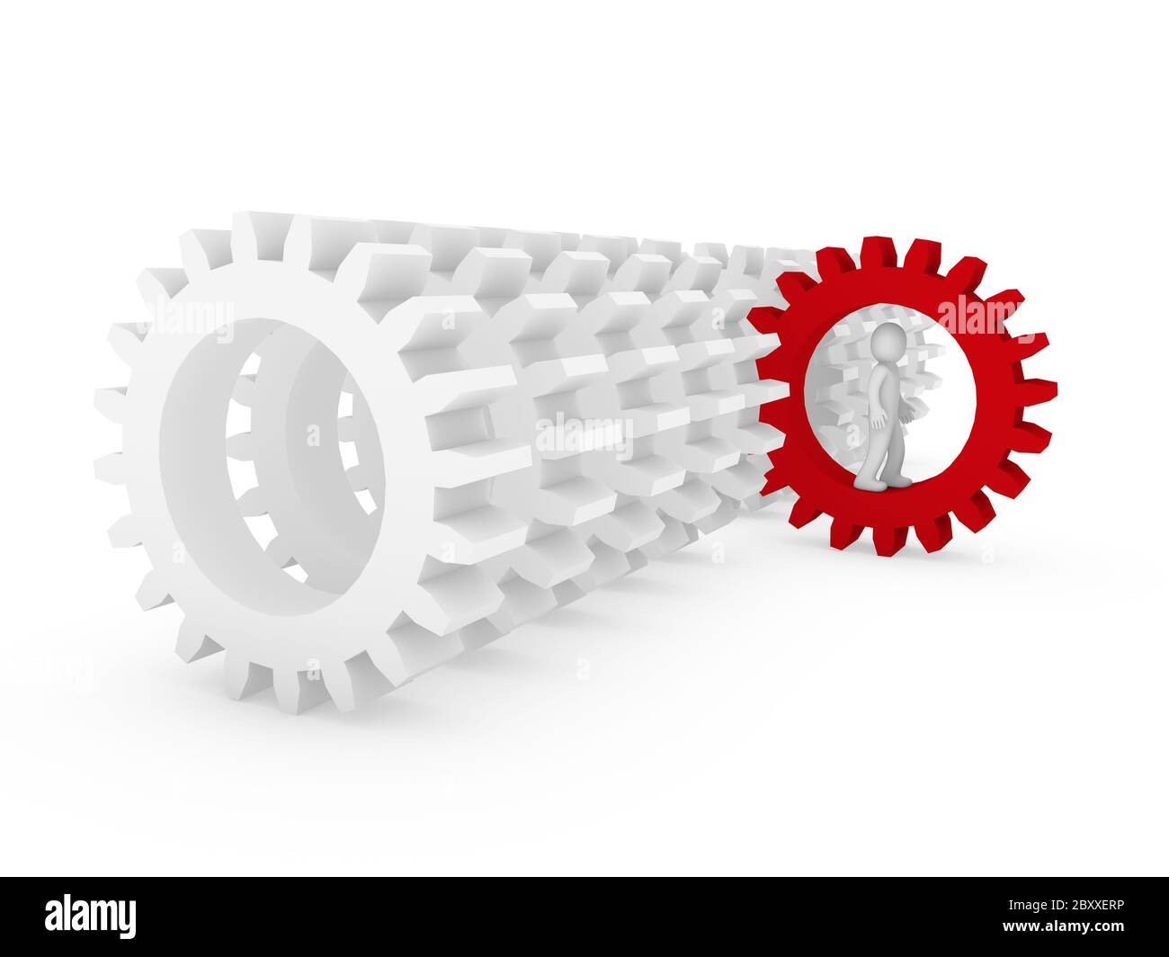 3d human red gear Stock Photo - Alamy