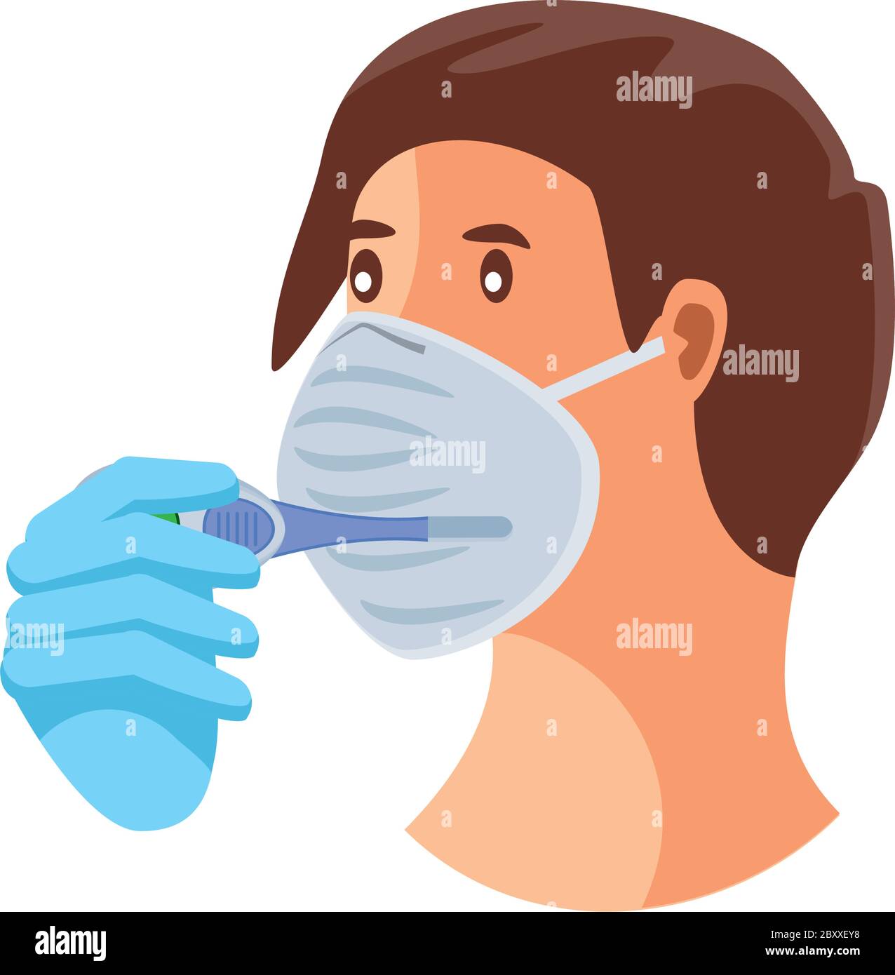 checking clinical body thermometer on white background vector ...