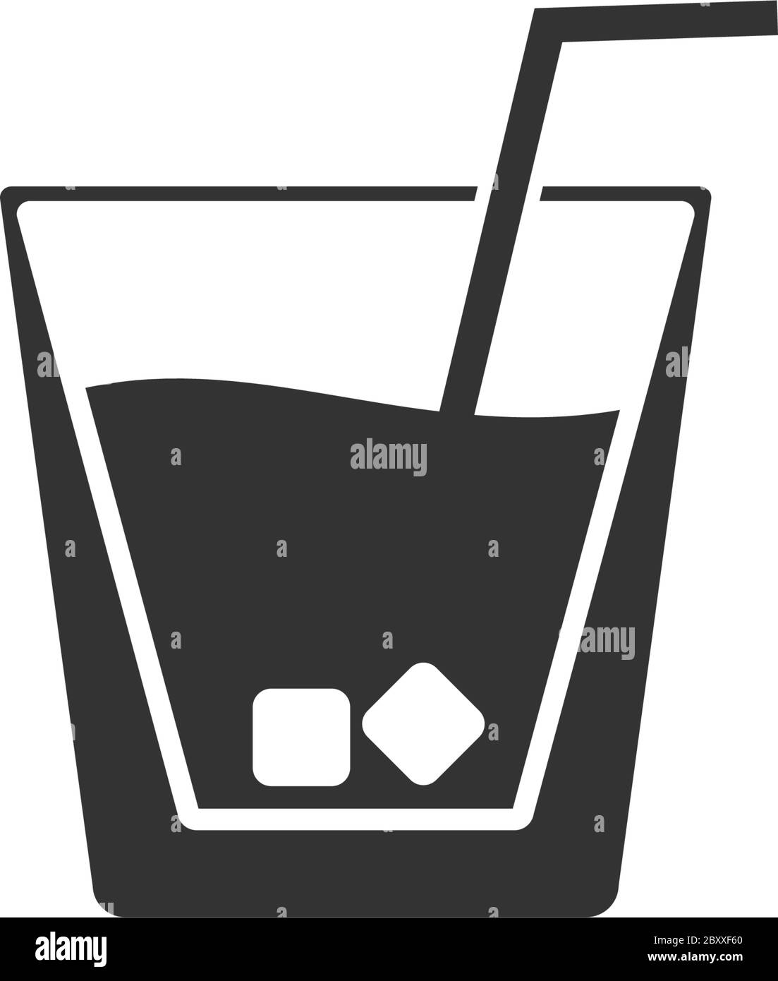 Cocktail Black Icon Flat On White Background Stock Vector Image And Art Alamy
