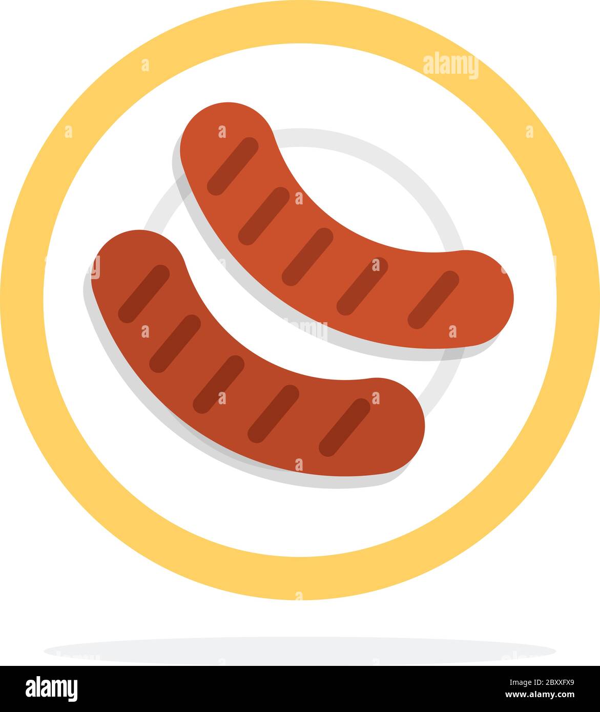 Sausage In Plate Cartoon