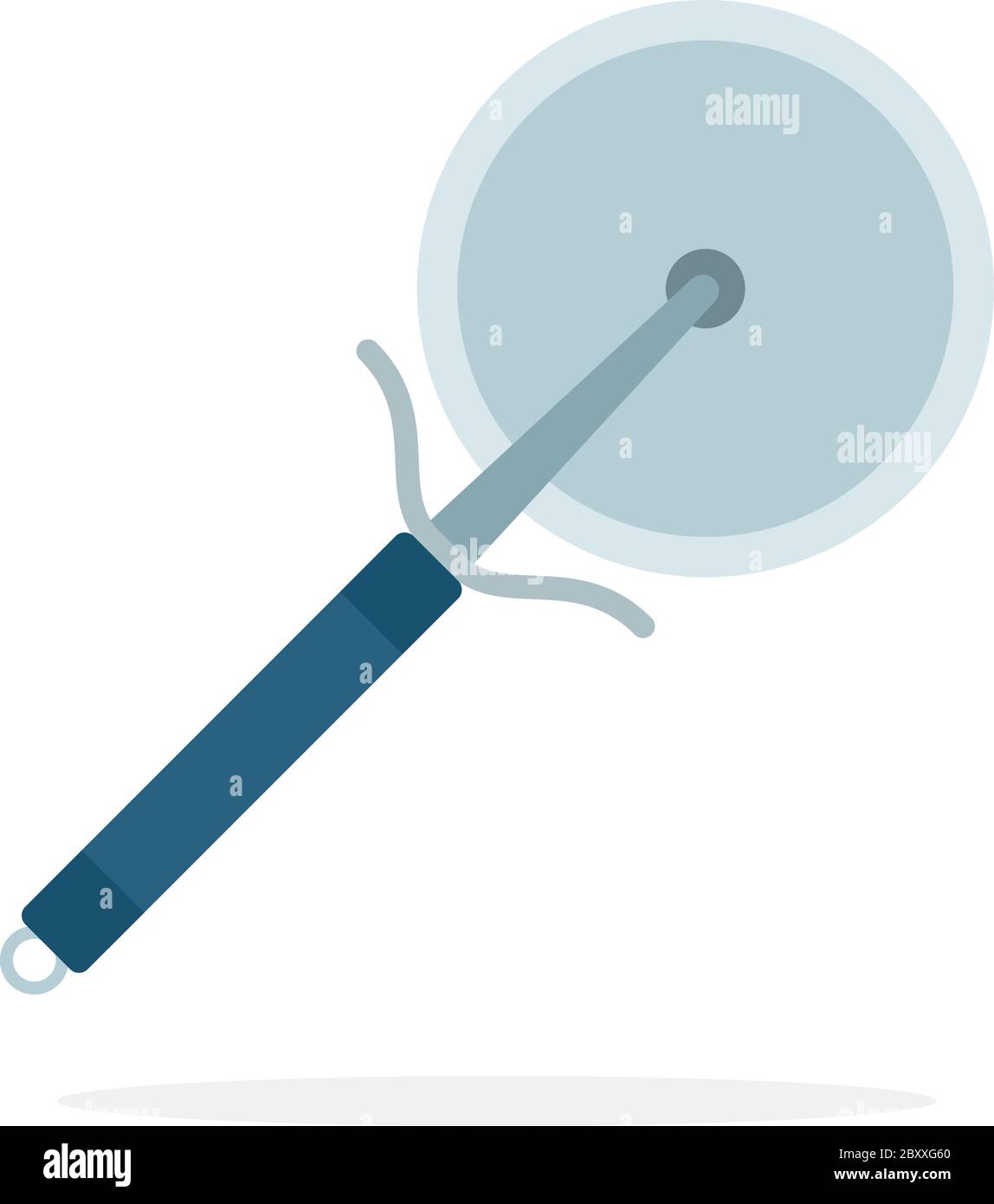 Pizza knife vector flat material design isolated object on white ...