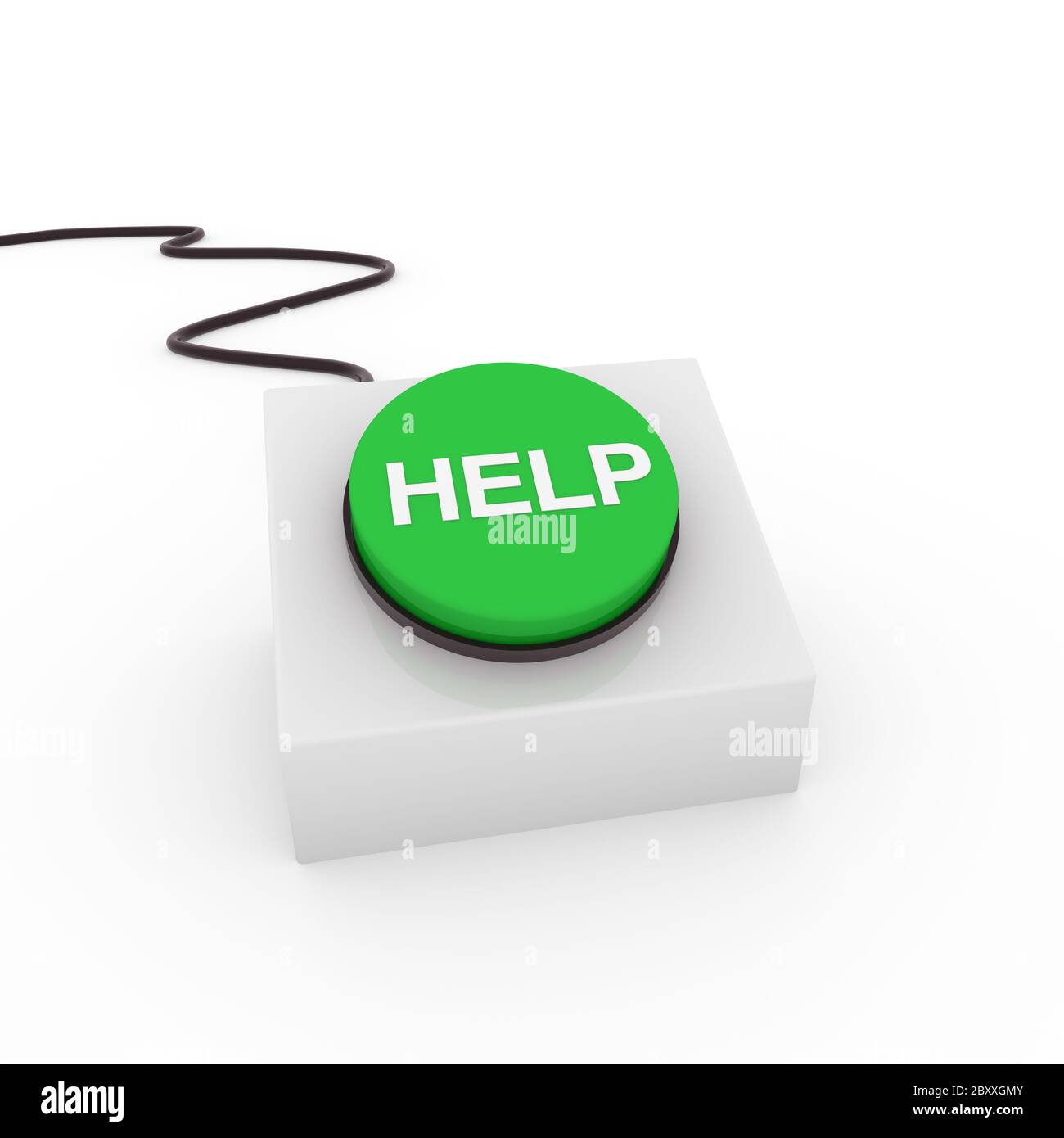 3d button help Stock Photo - Alamy