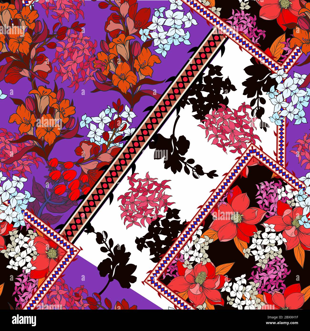 Patchwork fabric Stock Vector Images - Alamy