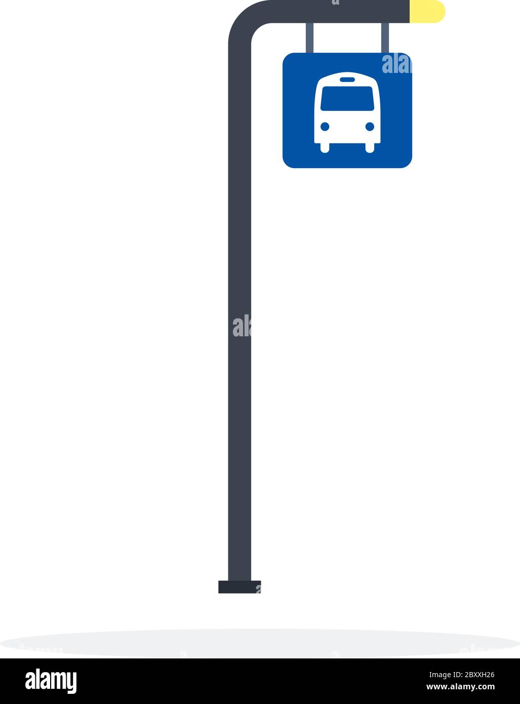 Bus stop post vector flat material design isolated object on white ...