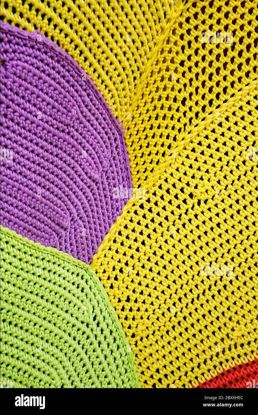 Crochet pattern, a close up of a simple colorful knitting pattern for ...